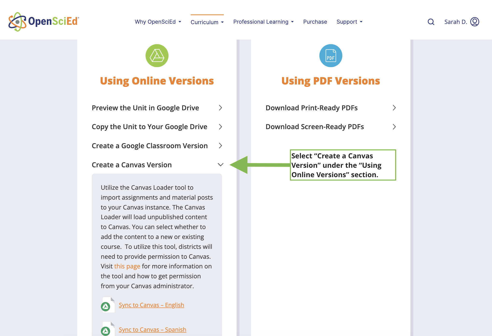 How do I use the OpenSciEd Canvas Loader? - OpenSciEd