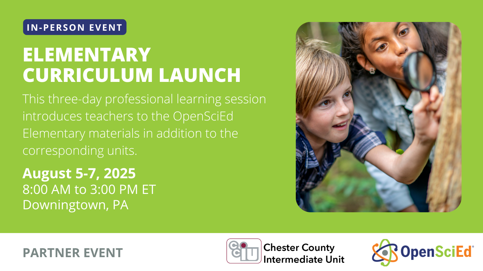 Elementary Curriculum Launch - OpenSciEd