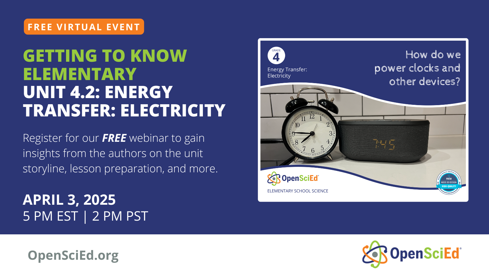 Unit 4.2 Energy Transfer: Electricity – Getting to Know Elementary ...