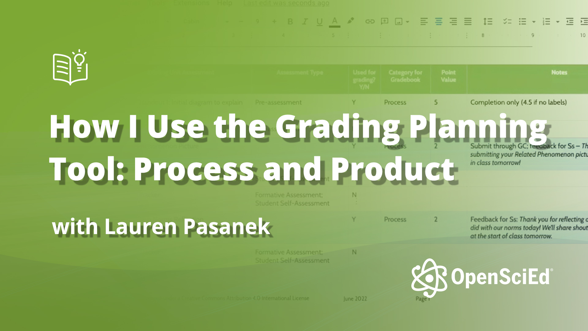 How I Use the Grading Planning Tool: Process and Product - OpenSciEd