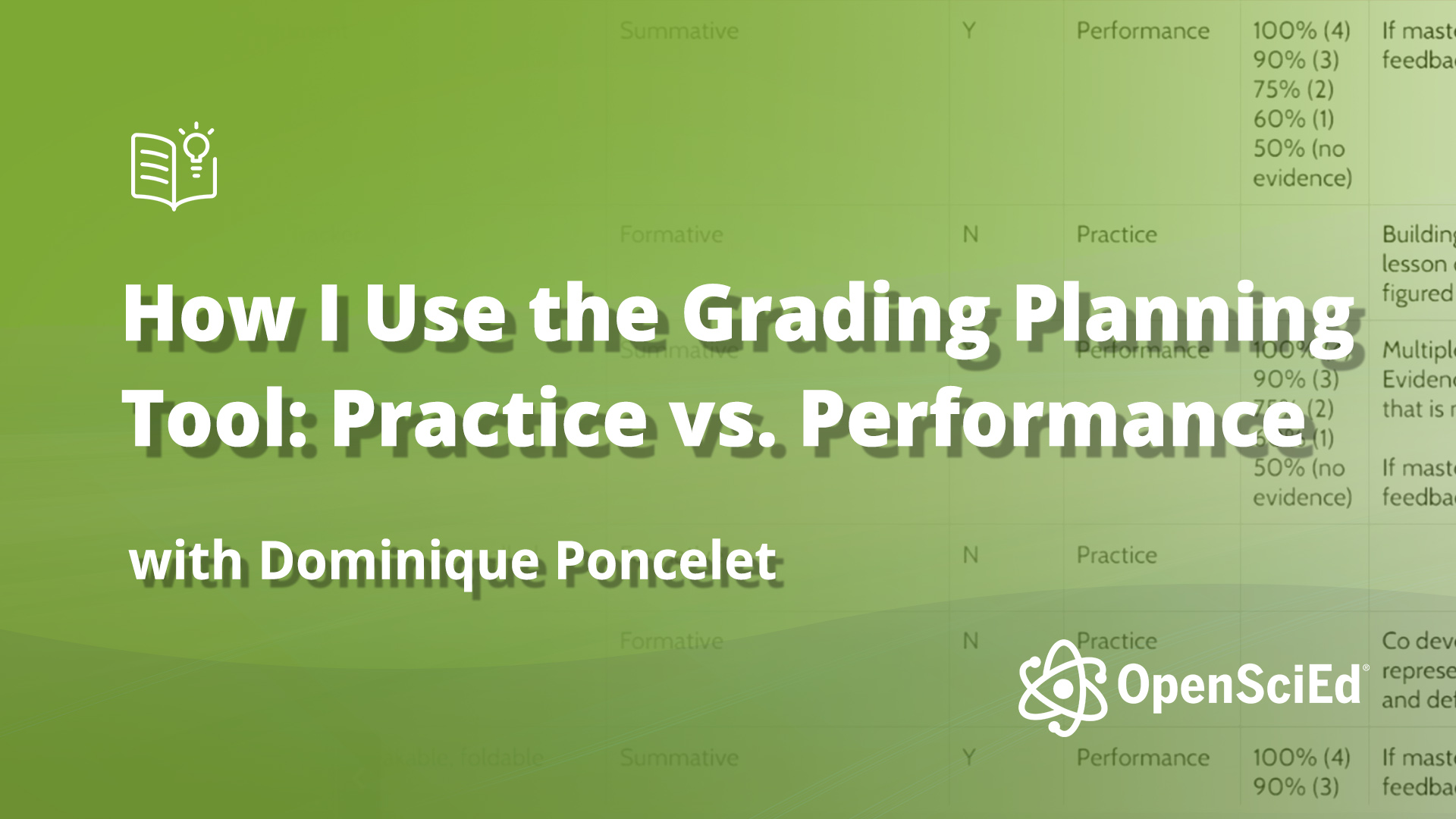 How I Use the Grading Planning Tool: Practice vs. Performance - OpenSciEd