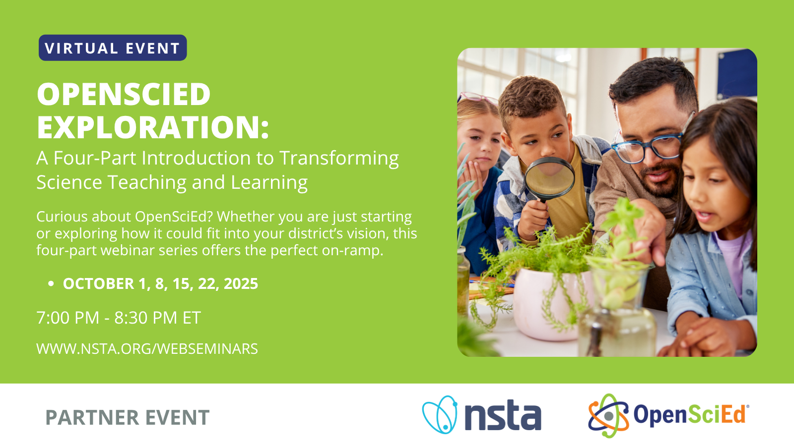 PARTNER EVENT: OpenSciEd Exploration - A Four-Part Introduction to ...