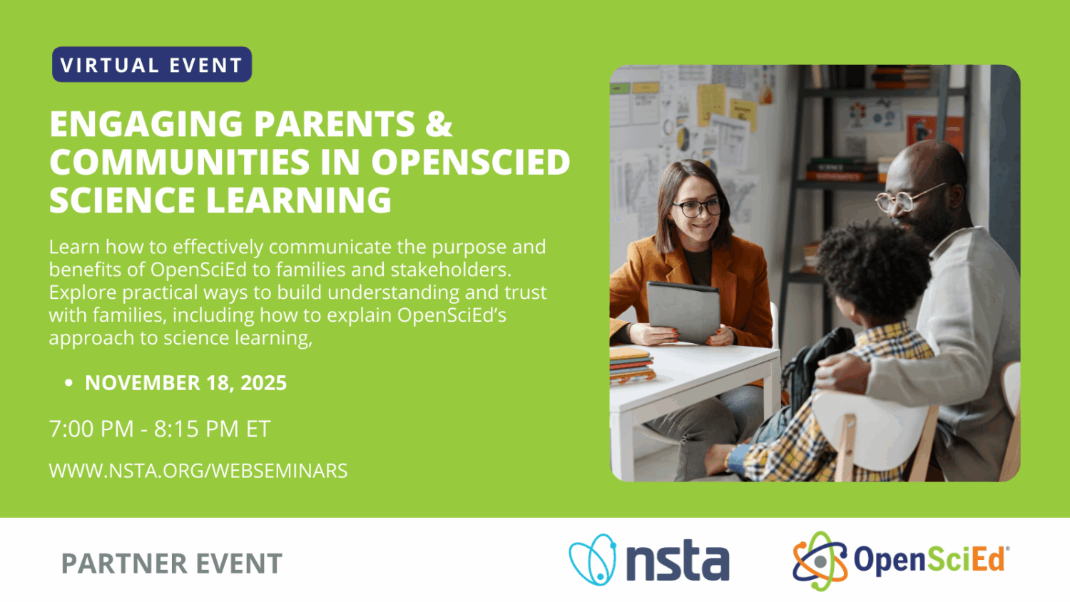 PARTNER EVENT: Engaging Parents & Communities in OpenSciEd Science Learning (Virtual) - OpenSciEd